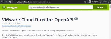 Vmware Cloud Director Quick Tip Api Explorer Swagger Not Visible