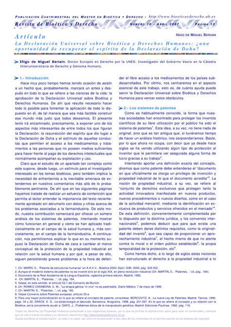 Pdf La Declaración Universal Sobre Bioética Y Derechos Humanos ¿una