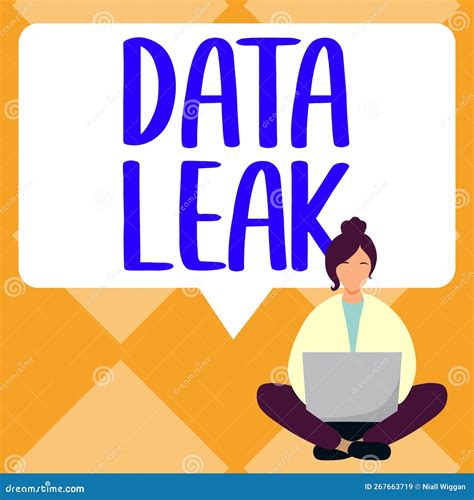 Hand Writing Sign Data Leak Word For Released Illegal Transmission Of Data From A Company