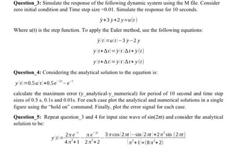 solved question 3 simulate the response of the following