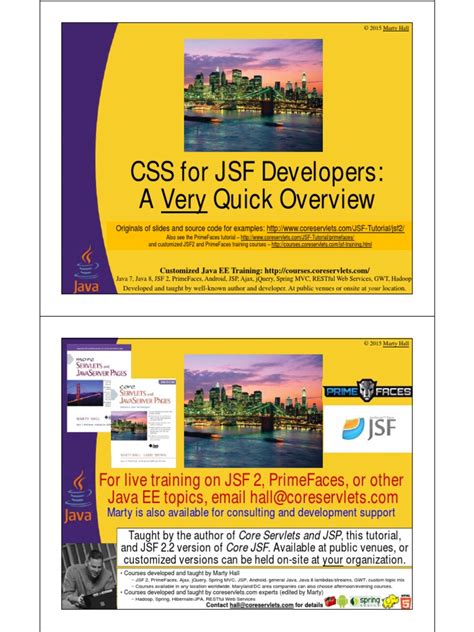 Css For Jsf Developers A Very Quick Overview For Live Training On Jsf