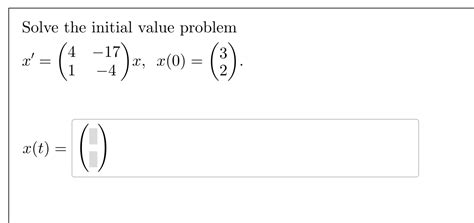 solved solve the initial value