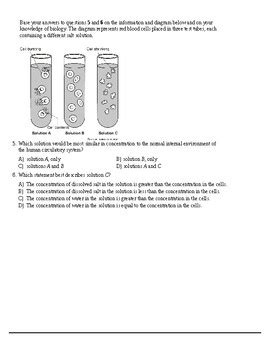 State Lab Diffusion Through A Membrane NYS Regents Questions TpT