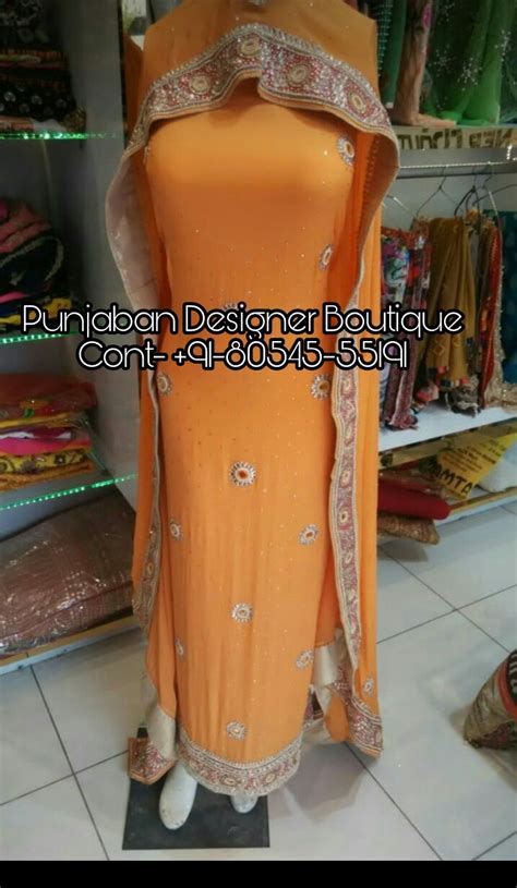 Punjabi Suit Design With Laces Punjaban Designer Boutique