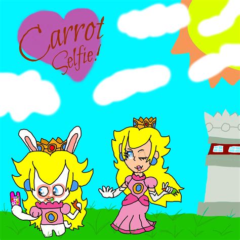 Peach And Rabbid Peach Carrot Selfie Time By Daracoon911 On Deviantart