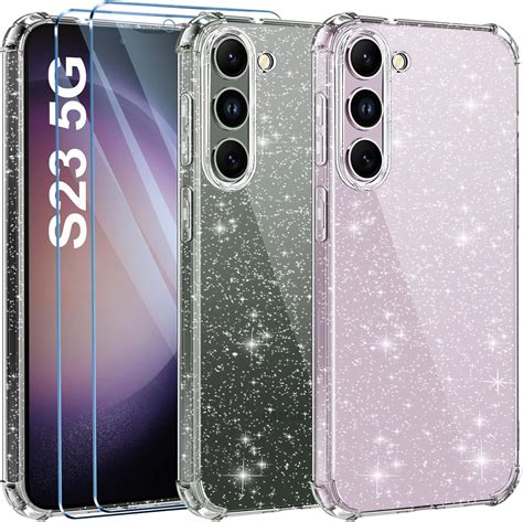 FLLAO Paillettes Coque Compatible avec Samsung Galaxy A G avec pièces Verre Trempé