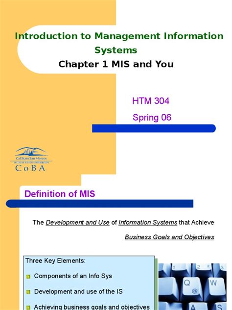 Introduction To Management Information Systems Chapter 1 Mis And You Pdf Management