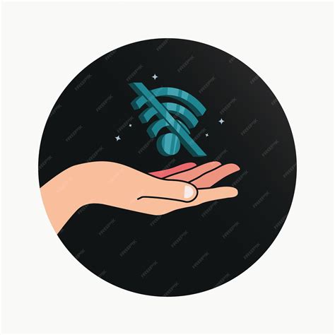 Нет векторной иллюстрации Wi Fi и ручных значков нет концепции сигнала