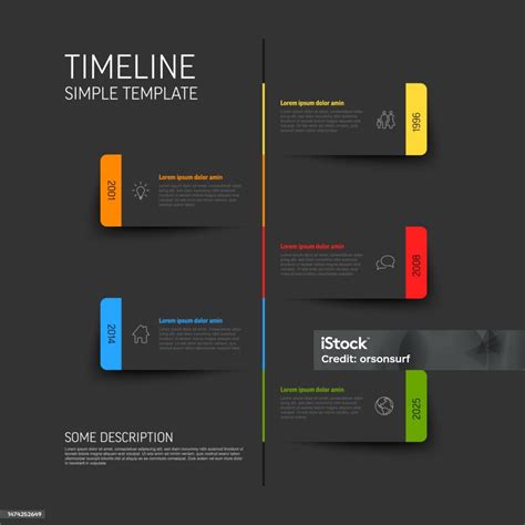 Vetores De Modelo De Linha Do Tempo De Infográfico Vertical Simples