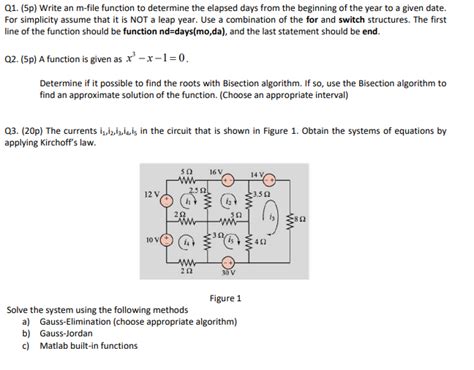 Solved Q1 5p Write An M File Function To Determine The