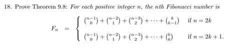 Solved 18 Prove Theorem 98 For Each Positive Integer N