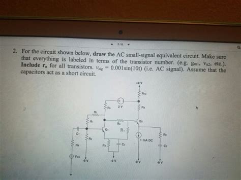 Solved 2 For The Circuit Shown Below Draw The Ac