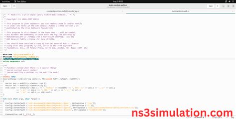 Importing Mobility Helperh Ns3 Projects