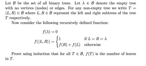let b be the set of all binary trees let lambda