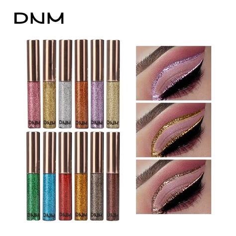 Dnm 16 컬러 글리터 리퀴드 아이라이너 진주 빛 스팽글 밝은 아이 섀도우 오래 지속되는 방수 아이 섀도우 메이크업