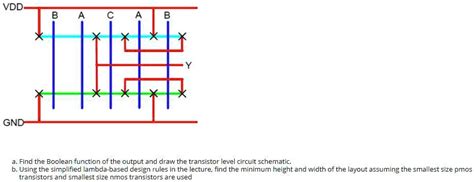 Solved Vdd Gnd Find The Boolean Function Cf The Cutput And Draw The