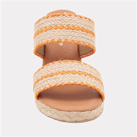 Striped Raffia Espadrille Comfortable Designer Wedge