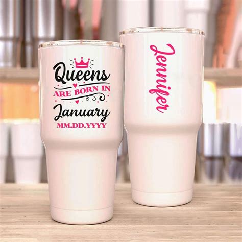 Kobalo Personalized Birthday Queen Are Born In January Coffee Cup