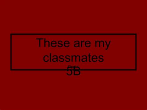 These Are My Classmates Ppt