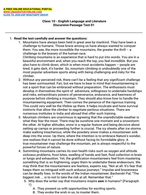 Discursive Passage Test 01 Docx Pdf Obesity Dieting