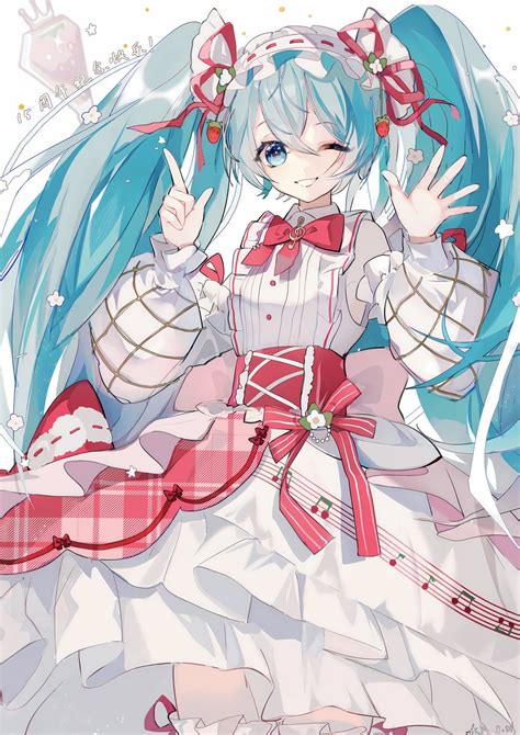 Hatsune Miku And Strawberry Miku Vocaloid Drawn By Heyue2022 Danbooru