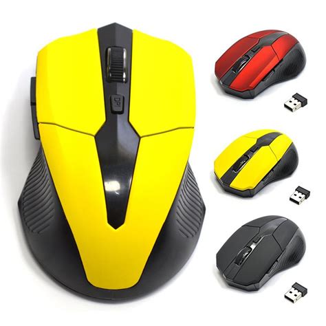 2 4g Usb Red Optical Wireless Mouse 5 Buttons For Computer Laptop Gaming Mice 10m Working