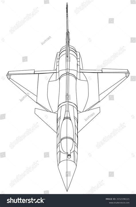Fighter Jet Drawing Line Art Vector Stock Vector Royalty Free