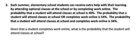 Solved Each Summer Elementary School Students Can Receive