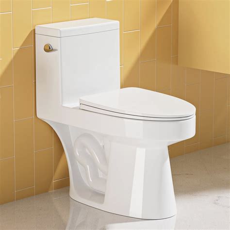 One Piece Toilet With Elongated Seat Powerful 360° Siphonic Jet Flush