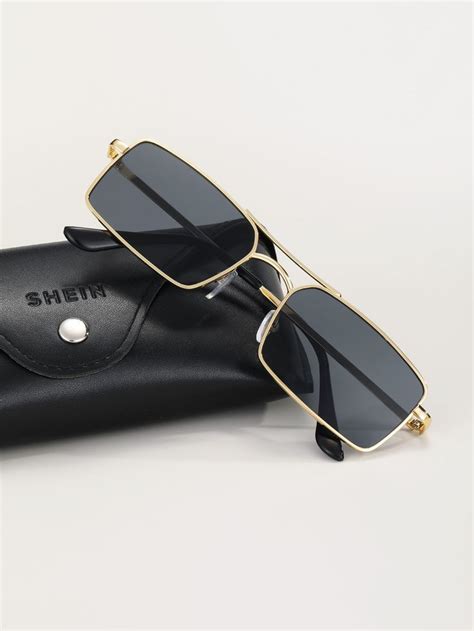 Men Rectangle Lens Metal Frame Fashion Glasses Stylish Glasses For