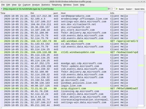 Wireshark Tutorial Examining Dridex Infection Traffic