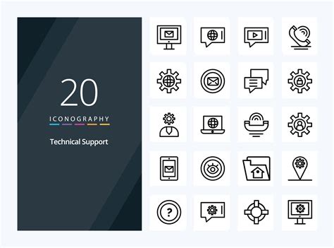 Technical Support Outline Icon For Presentation Vector Art At Vecteezy