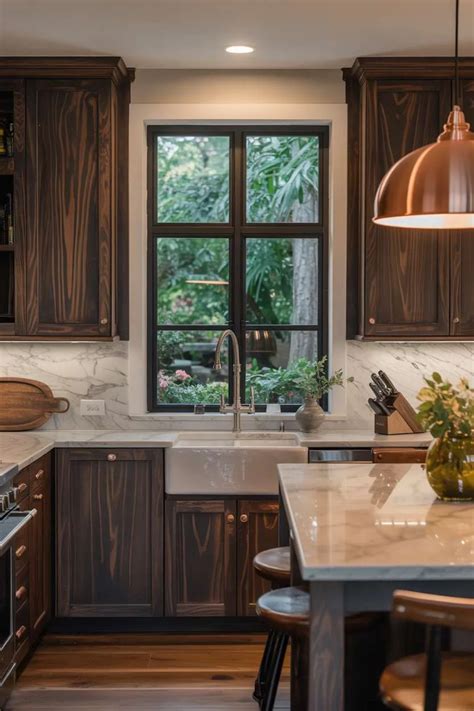 White And Dark Wood Kitchen Ideas