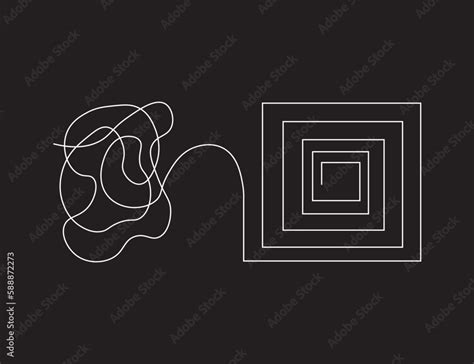 Order And Chaos Diagram Isolated On Black Background Concept And