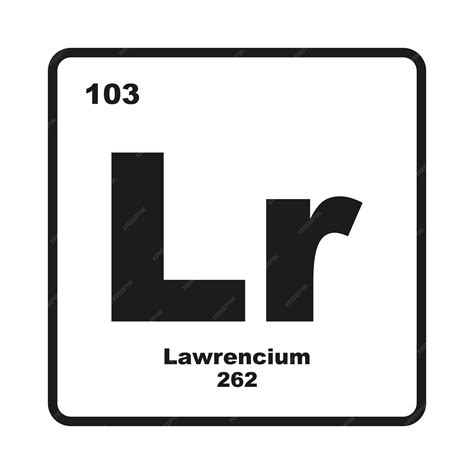 Premium Vector Lawrencium Chemistry Iconchemical Element In The Periodic Table