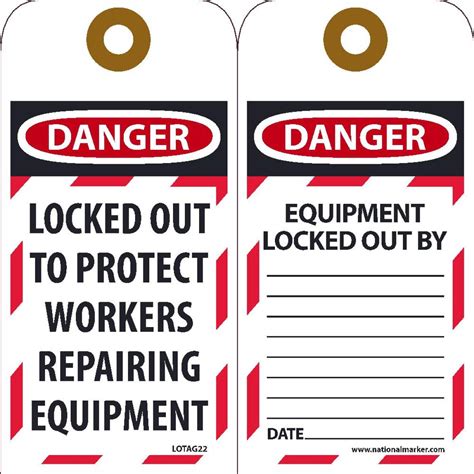 Danger Locked Out To Protect Workers Repairing Equipment Tag Lotag22