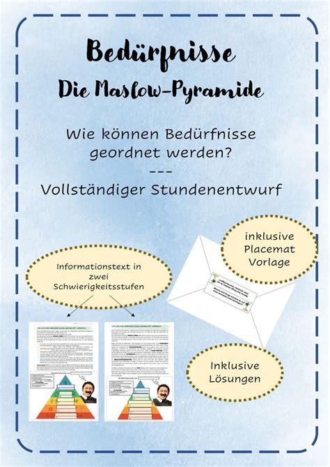 Bedürfnispyramide nach Maslow Unterrichtsmaterial im Fach Ethik Werte und Normen