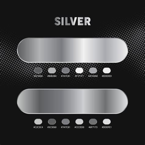 Silver Color Palette Shades And Codes Premium Vector
