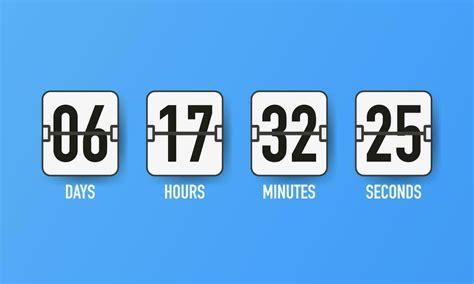 Countdown Timer Clock Counter Mechanical Scoreboard Vector Template For Your Design