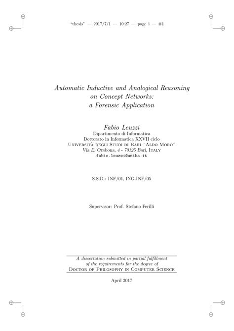 PDF Automatic Inductive And Analogical Reasoning On Concept Networks A Forensic Application