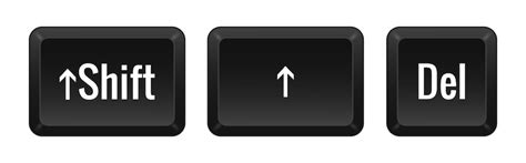 Premium Vector Shift Del Delete Arrow Up Key Combination Keyboard Control Computer Shortcut