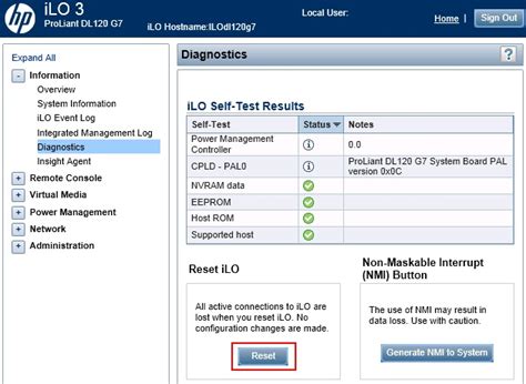 Hp Ilo Reset Aus Dem Webinterface Auslösen „reset Ilo From Gui Ugg