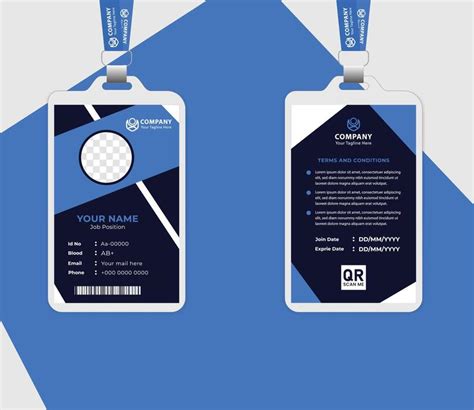 Id Card Blue Vector Art Icons And Graphics For Free Download