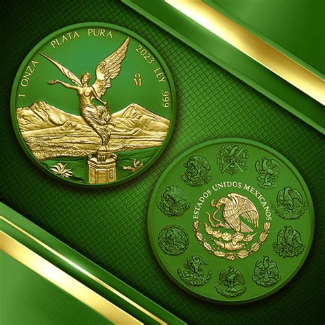 Mexico Libertad 2023 Space Metals Green 1oz Silver Colorized Germania