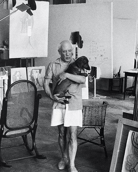 Picasso And His Beloved Dachshund Lump Photo By David Douglas Duncan