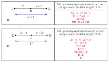Segment Addition Postulate By Moore Algebra TPT