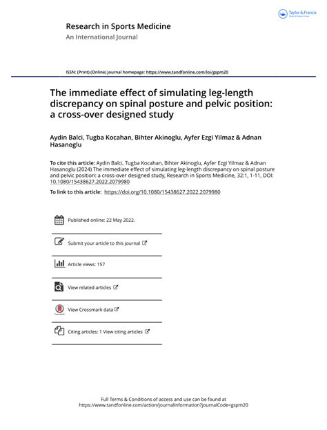 Pdf The Immediate Effect Of Simulating Leg Length Discrepancy On