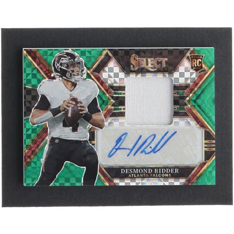 Desmond Ridder 2022 Select Rookie Signature Memorabilia Prizm Green 4
