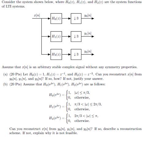 Solved Consider The System Shown Below Where H Z H Z Chegg