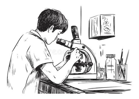 Scientist Examining Sample Under Microscope In A Laboratory Setting